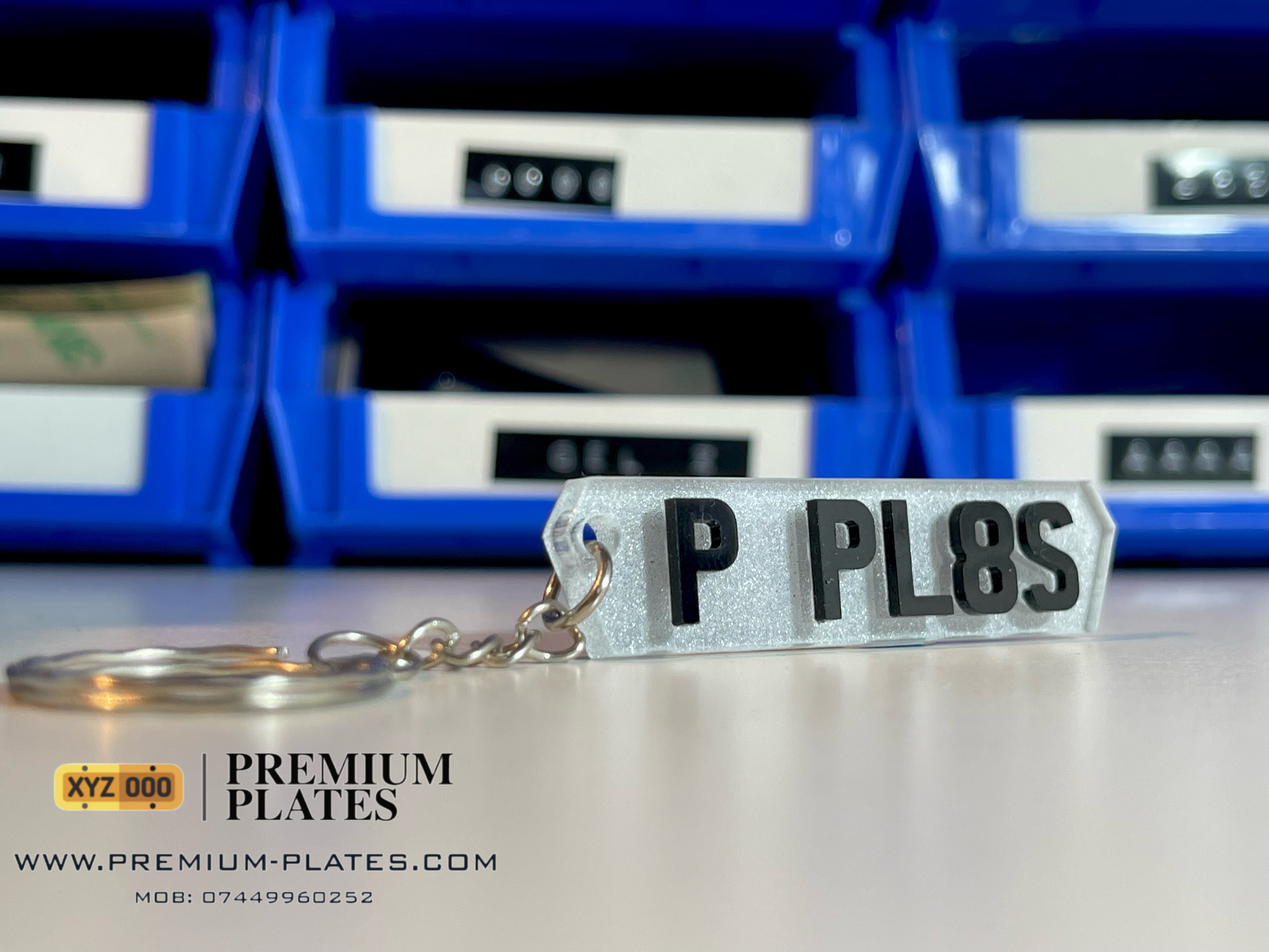 White Hex Keyring – Premium Plates